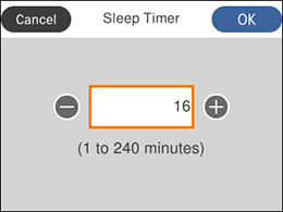 Changing the Sleep Timer Settings