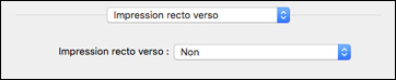 Sélection des paramètres d'impression recto verso - Mac