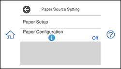Selecting the Paper Settings for Each Source - Control Panel