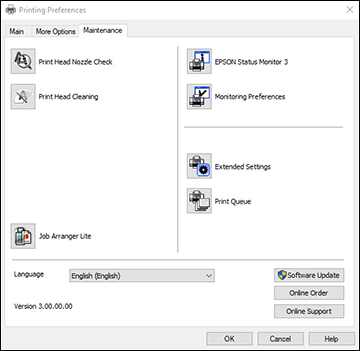 Selecting Extended Settings - Windows