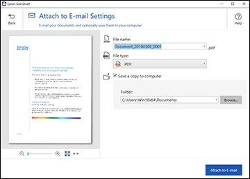 Attaching A Scan To Email