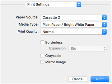 Selecting Basic Print Settings - Mac