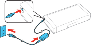 Charging the Built-in Battery Using the AC Adapter