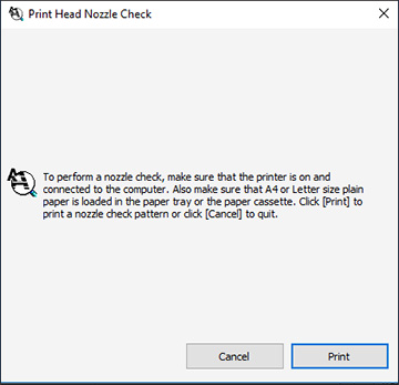 Checking the Nozzles Using a Computer Utility