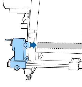 Attaching the Take-up Roll Core to the Auto Take-up Reel