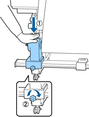 Attaching the Take-up Roll Core to the Auto Take-up Reel