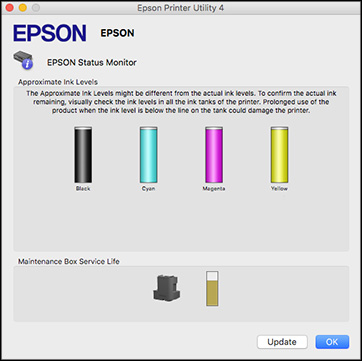 Checking Ink and Maintenance Box Levels - Mac