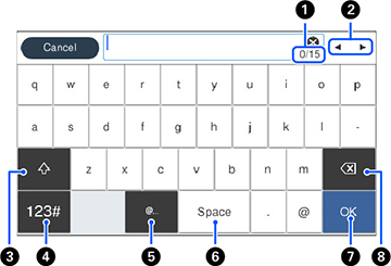 Entering Characters on the LCD Screen