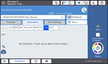 Saving Stored Files to a Network Folder