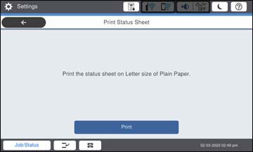 Printing a Network Status Sheet