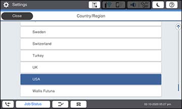 Selecting Your Country or Region