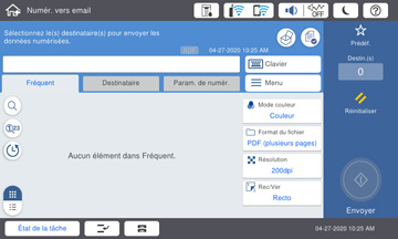 Numérisation vers un courriel