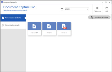 Numérisation avec Numérisation de travail sous Document Capture Pro - Windows