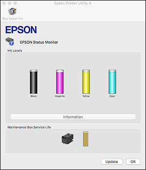 Checking Cartridge and Maintenance Box Status - Mac