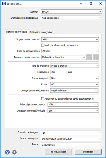 Digitalização no Epson Scan 2