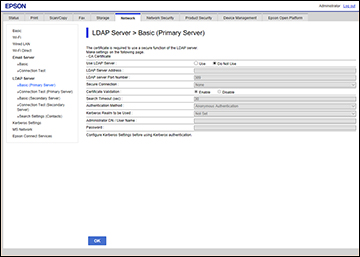 Configuring the LDAP Server and Selecting Search Settings