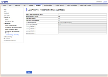 Configuring the LDAP Server and Selecting Search Settings