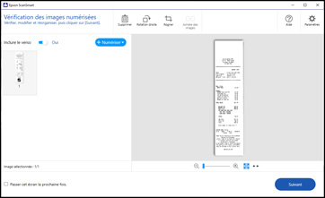 Numérisation de reçus au moyen de Receipt Manager