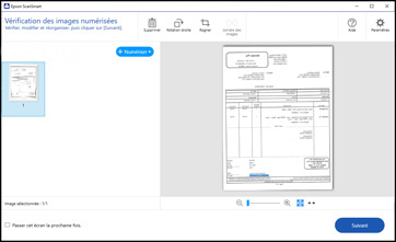 Numérisation d'un document dans Epson ScanSmart