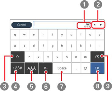 Entering Characters on the LCD Screen