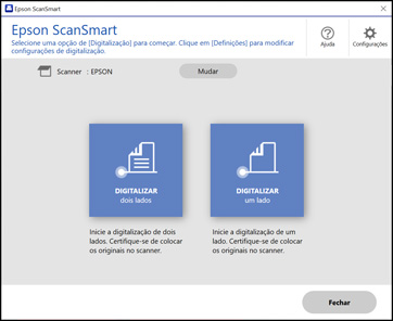 Digitalização de documento no Epson ScanSmart