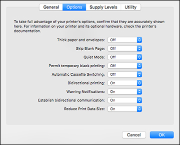 Selecting Printing Preferences - Mac
