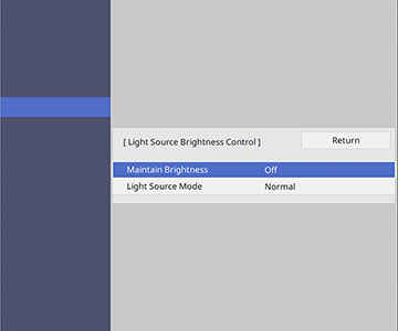 Adjusting the Projector's Brightness Level