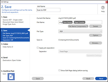 Scanning Multi-Page Originals as Separate Files - Windows