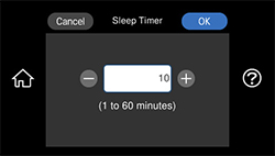 Changing the Sleep Timer Settings