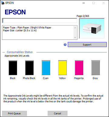 Checking Print Status - Windows