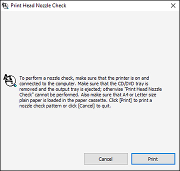 Checking the Nozzles Using a Computer Utility