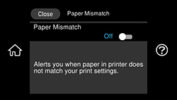 Turning Off the Paper Mismatch Alert