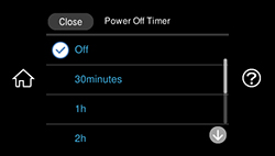 Changing the Power Off Timer Settings
