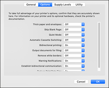 Selecting Printing Preferences - Mac