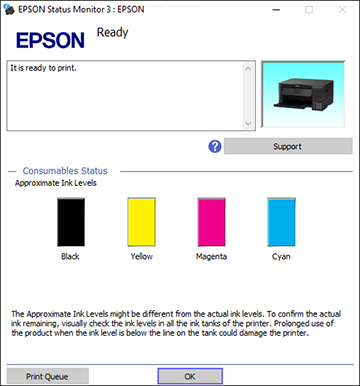 Checking Ink Levels - Windows