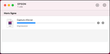 Vérification de l'état de l'impression - Mac