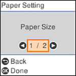 Selecting the Paper Settings - Control Panel