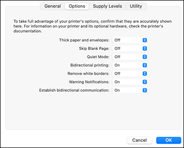 Selecting Printing Preferences - Mac