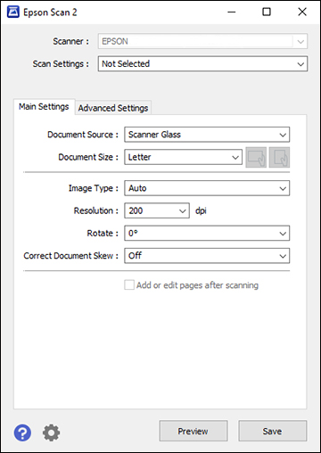 Changing the Scan Settings