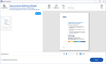Scanning a Document or Photo in Epson ScanSmart