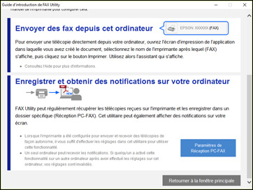 Configuration de FAX Utility - Windows