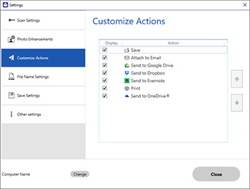 Customizing Action Icons