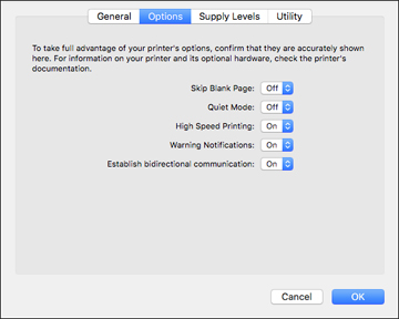 Selecting Printing Preferences - Mac