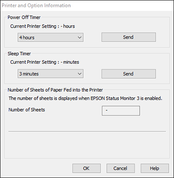 information button on printer
