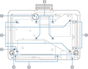 Piezas del proyector: Base
