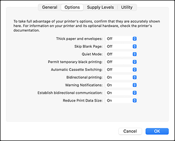 Selecting Printing Preferences - Mac