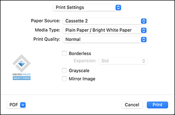 Selecting Basic Print Settings - Mac