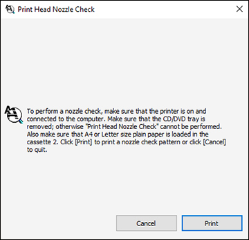 Checking the Nozzles Using a Computer Utility
