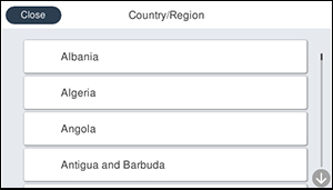 Selecting Your Country or Region