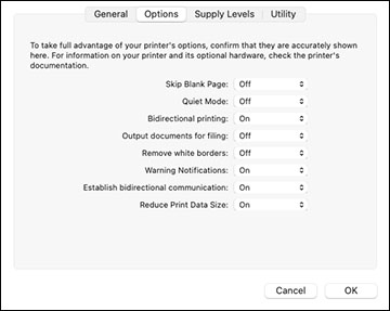 Selecting Printing Preferences - Mac